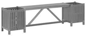 Zahradní lavice se 2 truhlíky 150 cm masivní akácie šedá 311823