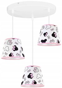 Dětské závěsné svítidlo Minnie, 3x textilní stínítko se vzorem, o, s
