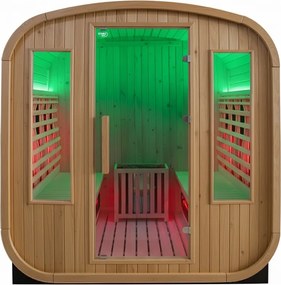 BPS-koupelny Zahradní kombinovaná sudová sauna 2v1  - Infrasauna + finská sauna 180x200, 4-6 osob