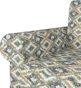 Potah na pohovku IKEA Backabro rozkládací se šezlongem barva modrá látka pletený vzor, vzorované