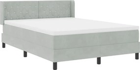Postel s boxspringem s čelo Světle šedá 200 x 140 cm samet 3341414