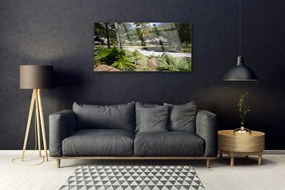Obraz na skle Listy Palmy Stromy Příroda 140x70 cm