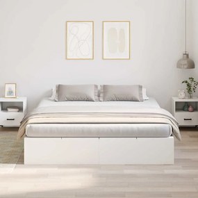 Rám postele s úložným prostorem s úložištěm Bílá 200 x 200 cm 3335357