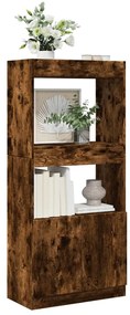 Skříň highboard kouřový dub 63 x 33 x 140 cm kompozitní dřevo