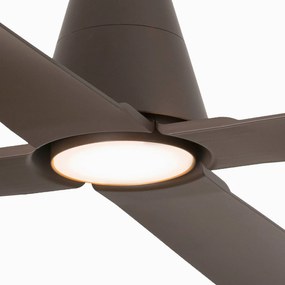 Stropní ventilátor Typhoon L LED světlo IP44 hnědá