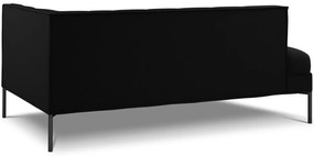 Černá látková lenoška MICADONI Karoo 185 cm s černou podnoží, levá