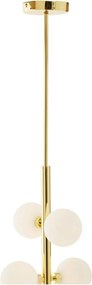 Bílé/ve zlaté barvě kovové závěsné svítidlo se skleněným stínidlem ø 27 cm Trieste – Premier Housewares