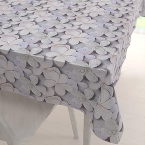 Biante Dekorační obdélníkový ubrus PML-032 Designové květy na šedém 100x140 cm