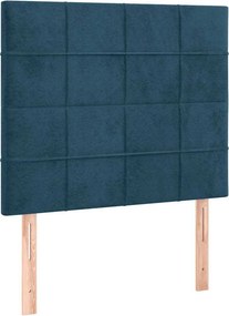 Box spring postel s matrací tmavě modrá 90x190 cm samet 3129187