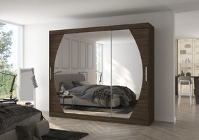 ADRK Furniture Skříň s posuvnými dveřmi a zrcadlem CAMBE 250 ADRK-SW-CAM-CH-250
