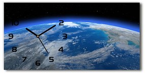 Wallmuralia Skleněné hodiny na stěnu tiché Planeta Země 60x30 cm