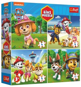 Puzzle 4v1 Tlapková patrola/Paw Patrol 18,5x16cm v krabici 20x20x5cm