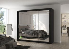 Posuvná skříň se zrcadlem CHESTER 250 Výška: 215, Hlavní barva: Black