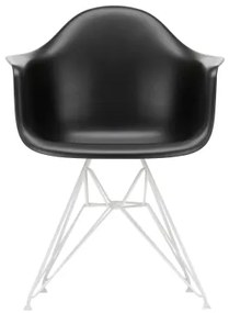Eames Plastic Armchair DAR bíle lakovaná černá černé na tvrdou podlahu Vitra