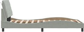 Rám postele s LED bez matrace světle šedý 100 x 200 cm samet 3213837