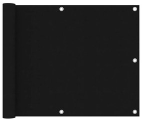 vidaXL Balkónová zástěna černá 75 x 600 cm oxfordská látka