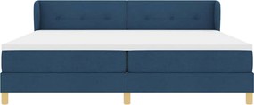 Postel s boxspringem s čelo Modrá 200 x 200 cm textil 3340240