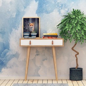 Konzolový stolek Dokka 80 cm dub craft zlatý/bílý