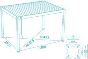 Rojaplast INTRO PLUS 4x3 m, hliník - volně stojící