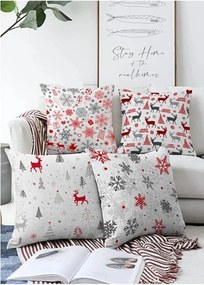 Povlaky na polštáře v sadě 4 ks s vánočním motivem 43x43 cm Merry Christmas – Mila Home