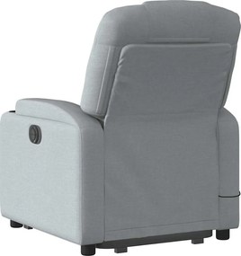 Elektrické zvedací masážní polohovací křeslo světle šedé textil 3204404