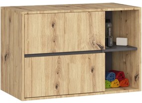 Koupelnová sestava VAMI garfitová / šedá / dub craft