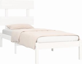 Rám postele bílý masivní dřevo 90 x 190 cm jednolůžko 3104639