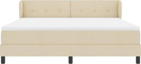 Postel s boxspringem s čelo Krémová 180 x 200 cm textil 3340043