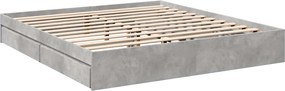 Rám postele se zásuvkami betonově šedý 200 x 200 cm kompozit 3280632