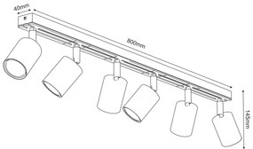 Bodové svítidlo TERRA 6xGU10/8W/230V bílá/dub