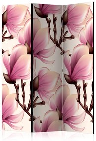 Paraván Blooming Magnolias Dekorhome 135x172 cm (3-dílný)