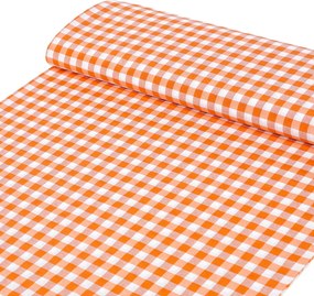 Biante Dekorační obdélníkový ubrus Rebeka RE-005 Oranžovo-bílá kostka střední 80x120 cm