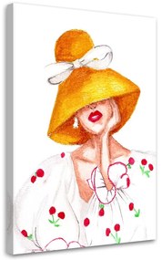 Gario Obraz na plátně Dáma se žlutým kloboukem - Gisele Oliveira Fraga Baretta Rozměry: 40 x 60 cm