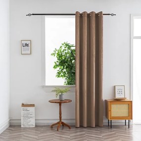 Zatemňovací závěs DUNES VELVET 140x250 cm, béžovohnědý Zavěšení: Kovové kroužky
