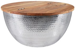 Invicta Konferenční stolek ORIENT 60cm stříbrný s úložným prostorem 40109