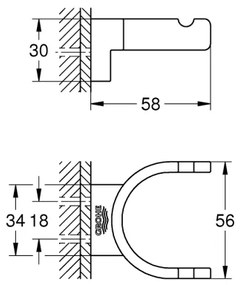 GROHE 41049000 - Dvojitý háček SELECTION lesklý chrom