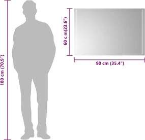 Koupelnové zrcadlo s LED osvětlením 90 x 60 cm 151752