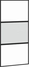 Posuvné dveře černé 102,5 x 205 cm tvrzené sklo a hliník 155203