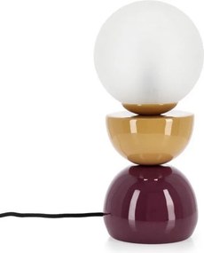 Kovová stolní lampa se skleněným stínidlem (výška 33 cm) Malton – Bizzotto