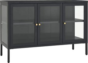 Příborník antracitový 105 x 35 x 70 cm ocel a sklo 336069
