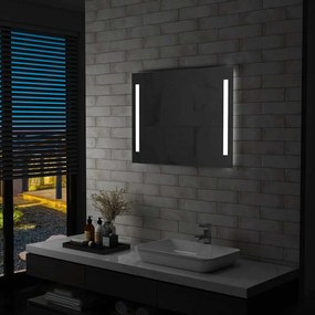 Koupelnové nástěnné zrcadlo s LED osvětlením 80 x 60 cm 144706