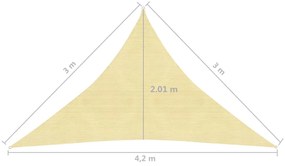 Plachta proti slunci 160 g/m² béžová 3 x 3 x 4,2 m HDPE - Default Title