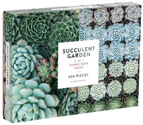 Galison Oboustranné puzzle Sukulenty 500 dílků