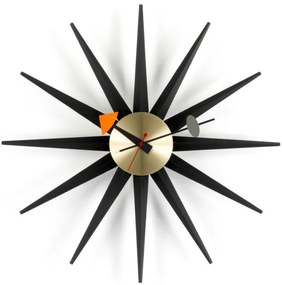 Vitra Hodiny Sunburst Clock, black/brass