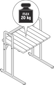 Tchibo - Stolek ve tvaru C s velkou deskou - barva: černá