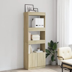 Skříň highboard dub sonoma 63 x 33 x 180 cm kompozitní dřevo 3309602
