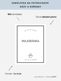 Samolepka na kořenky MAJORÁNKA bílá 3 × 4 cm základní písmo
