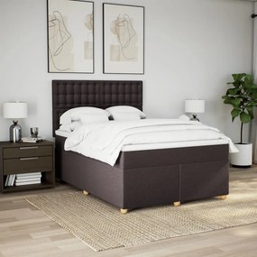 Box spring postel s matrací tmavě hnědá 140x190 cm textil 3293592