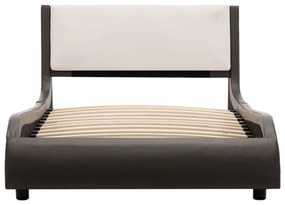 Petromila Rám postele s LED světlem šedý a bílý umělá kůže 90 x 200 cm