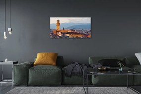 Obrazy na plátně Italy Castle sunset panorama 140x70 cm